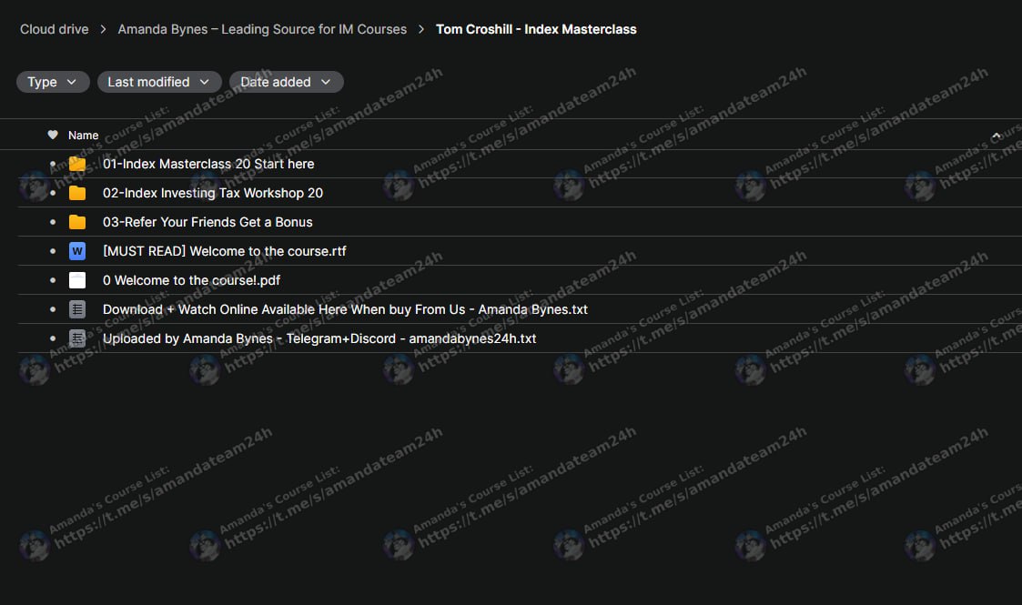 Tom Croshill – Index Masterclass