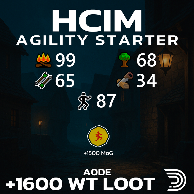 Buy HCIM Agility Starter | 99 Firemaking | 87 Agility | Unregistered ...
